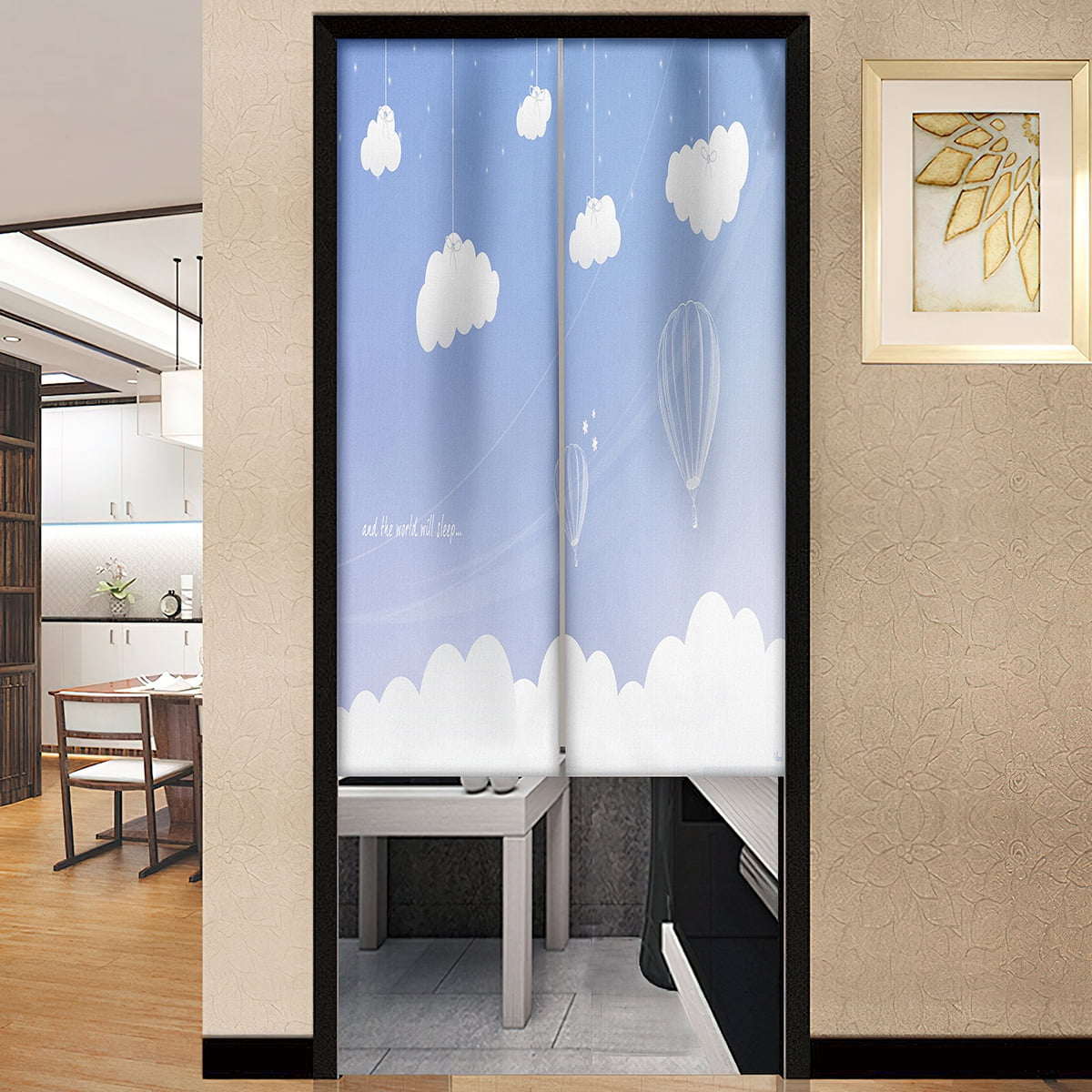 Cherry Sky Clouds Door Curtain Privacy Chinese Panel Japanese Style ...