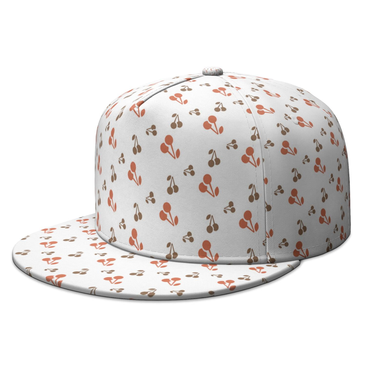Cherry Snapback Hat - Sweet Red Fruit Print Adjustable Cap, Cute Kawaii ...