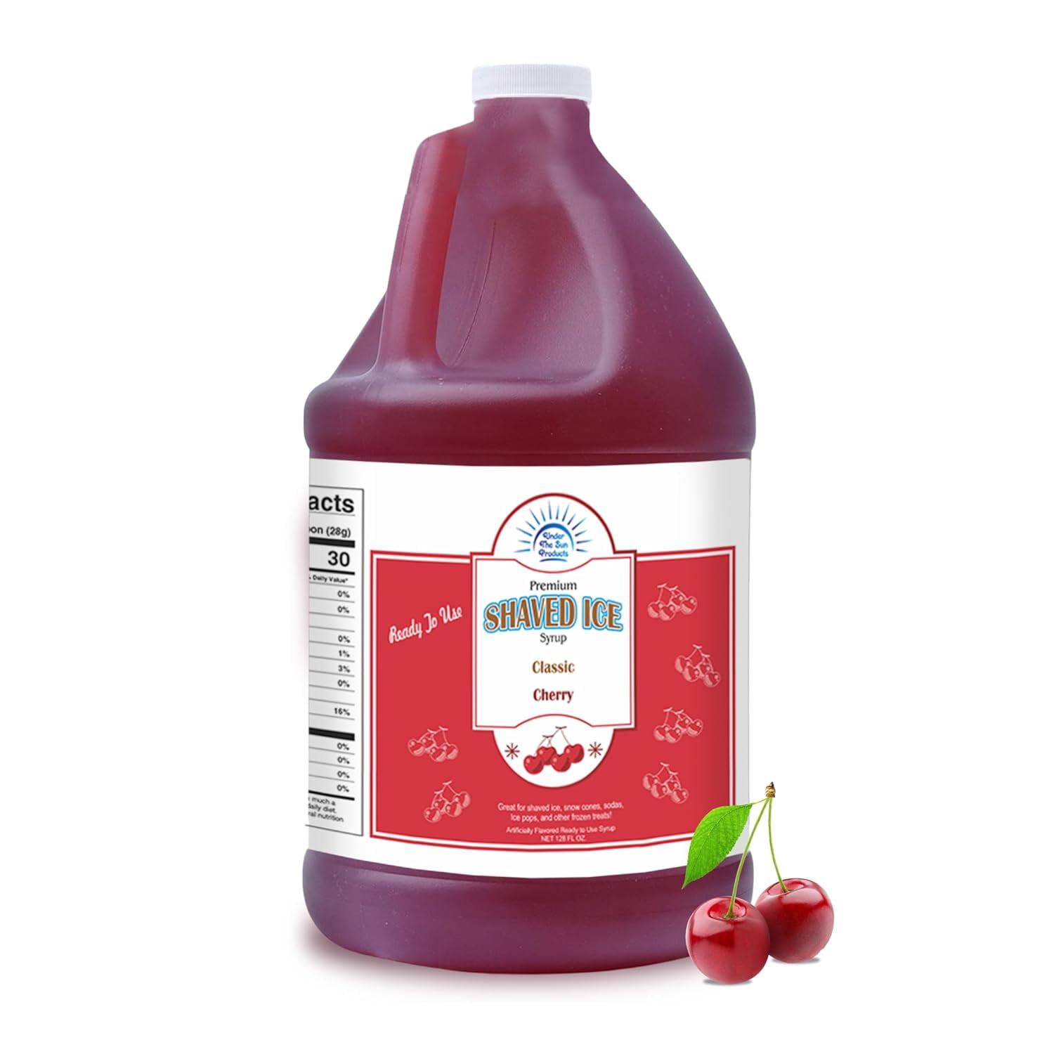 Cherry Snow Cone Syrup, 1 Gallon, Made in the USA (128 Fl Oz, Cherry ...