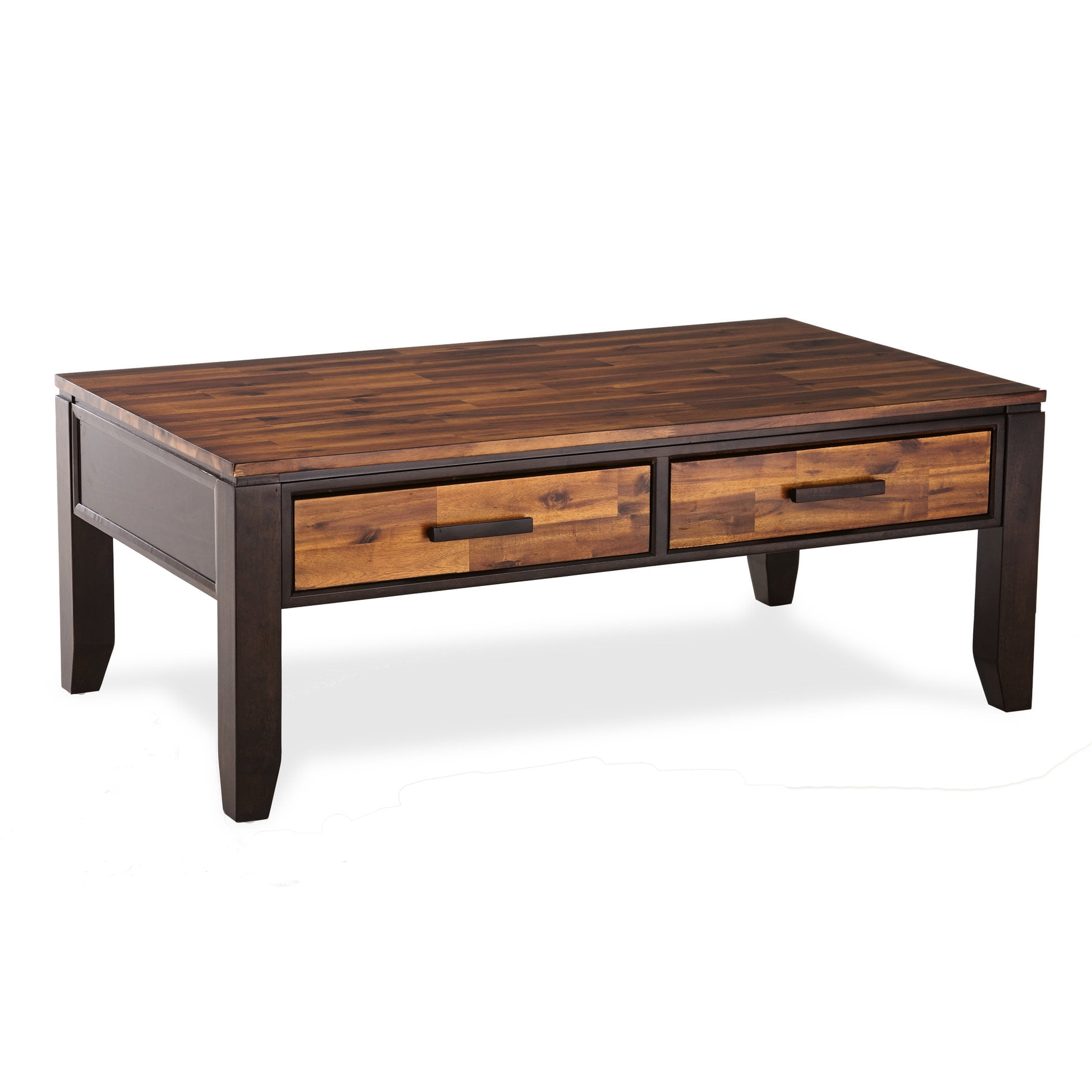 Cherry Solid Wood MDF Cocktail Table with Two Storage Drawers for ...