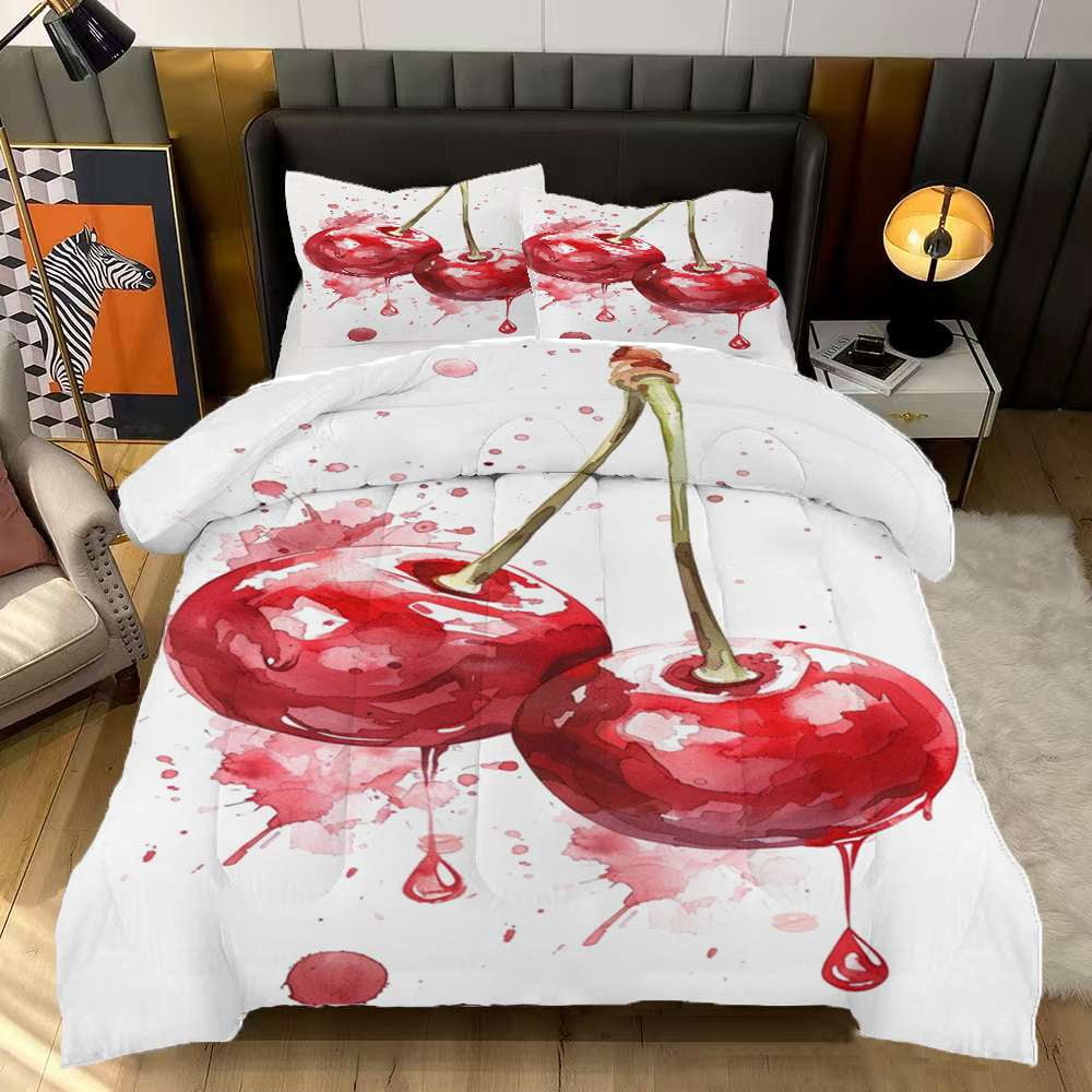 Cherry Splash Comforter Set Queen Size Bedding Set For Travl Bedroom ...