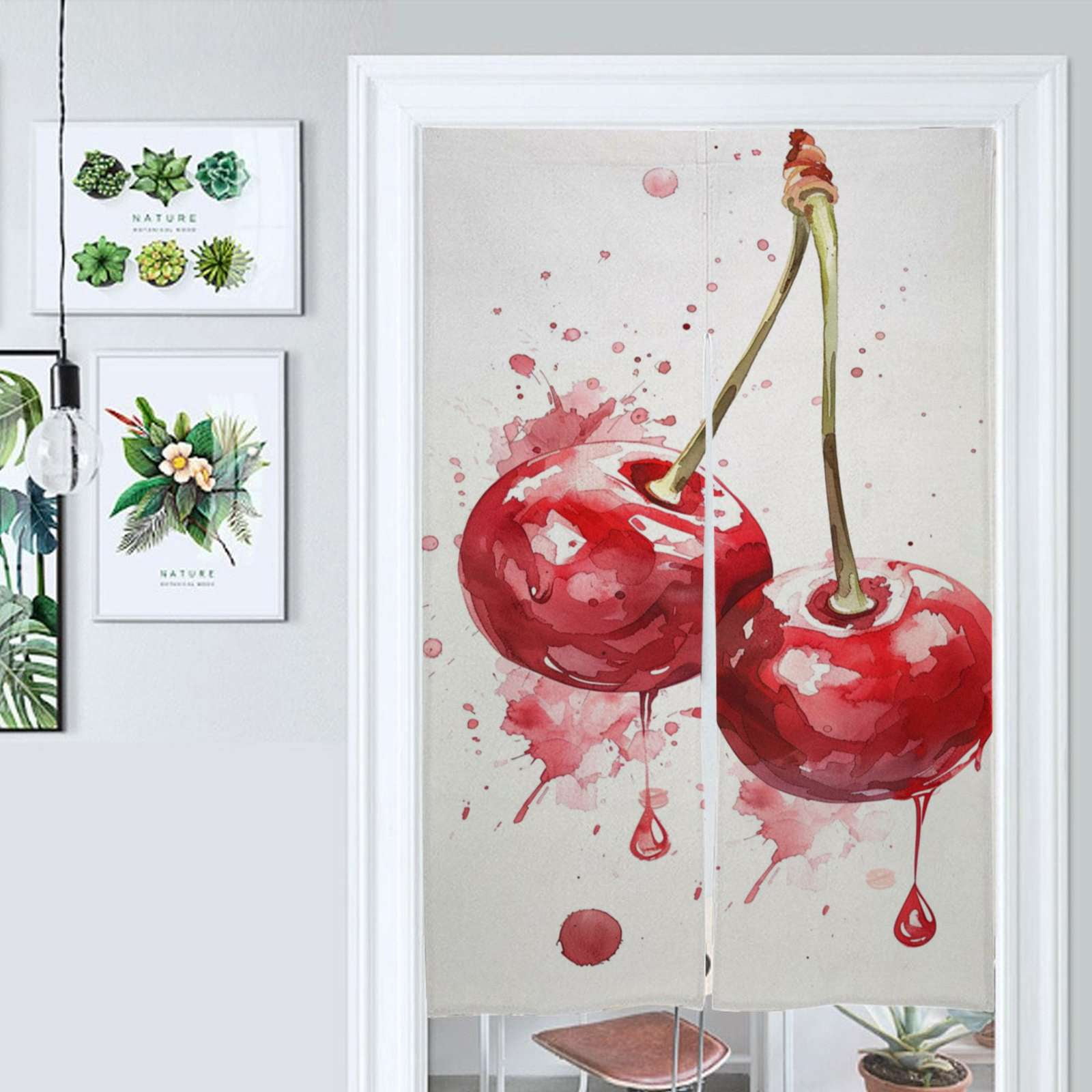 Cherry Splash Door Curtain Nordic Living Room DoorCurtain Porch ...