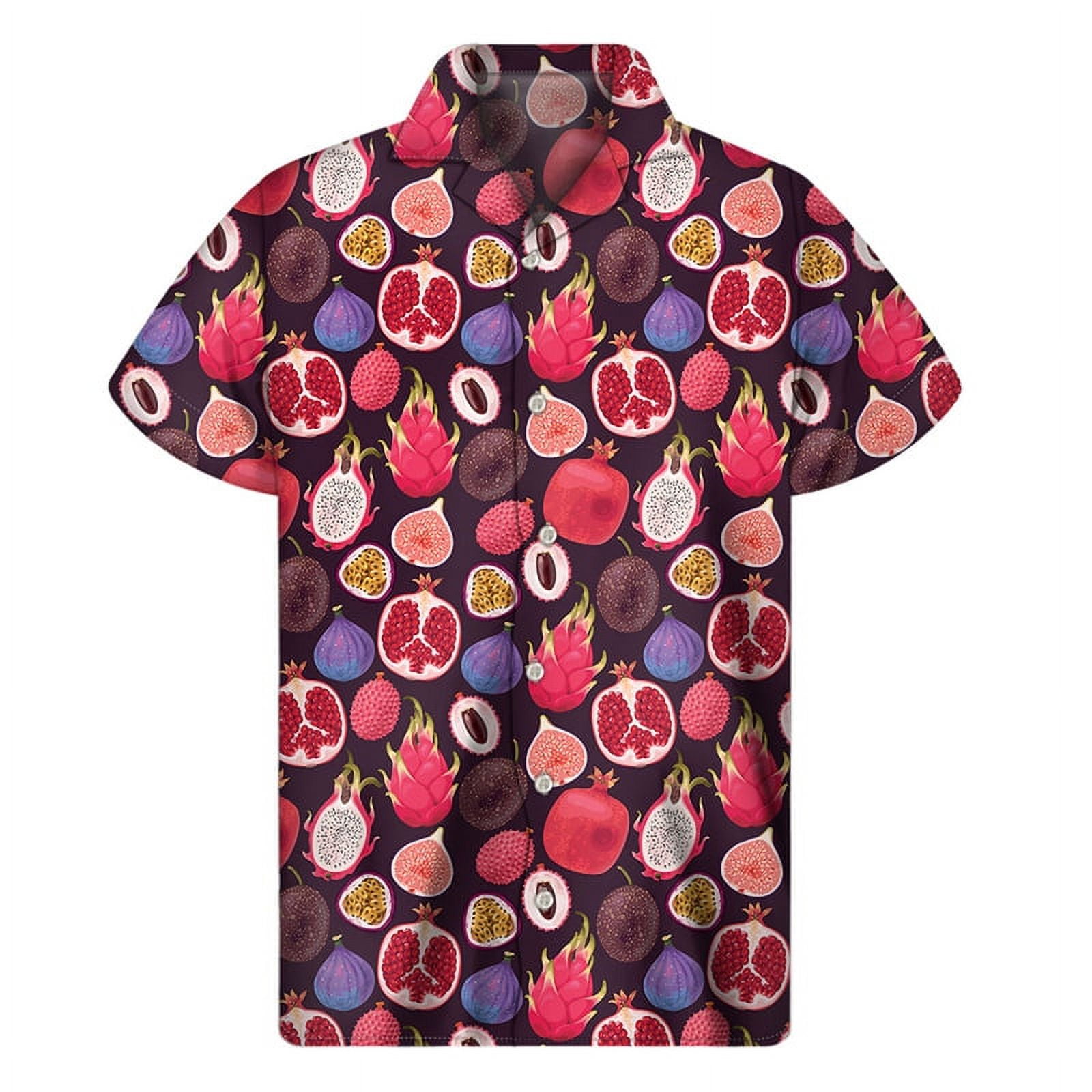 Cherry Strawberry Graphic Shirt Men 3D Print Fruits Hawaiian Shirts ...