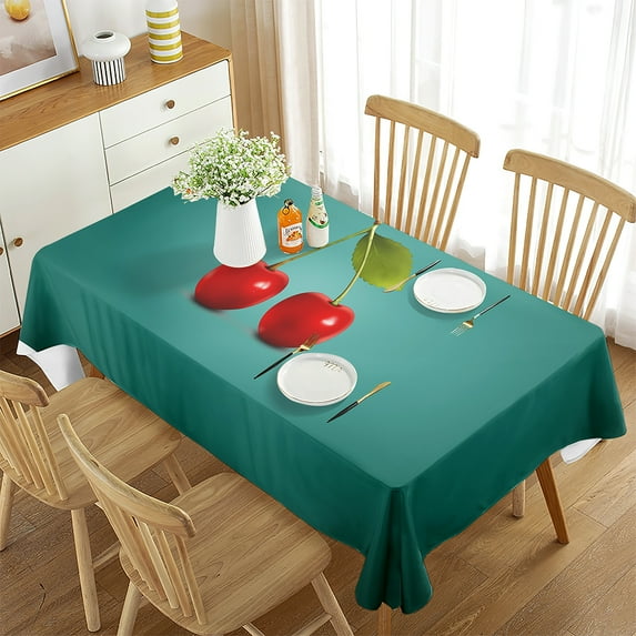 Cherry Tablecloth Red Cherry Fruit for Rectangle Tablecloth Home r ...