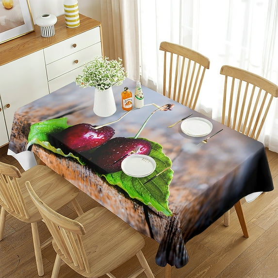 Cherry Tablecloth Red Cherry Fruit for Rectangle Tablecloth Home r ...