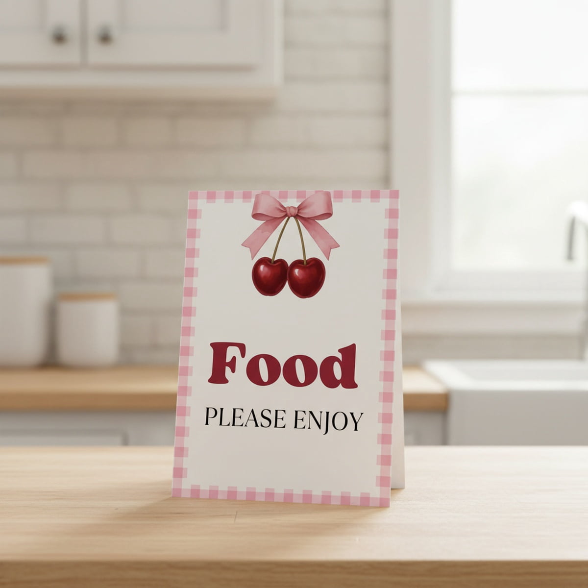 Cherry Tabletop Sign, Food Please Enjoy, Include One 8×11 Sign with ...