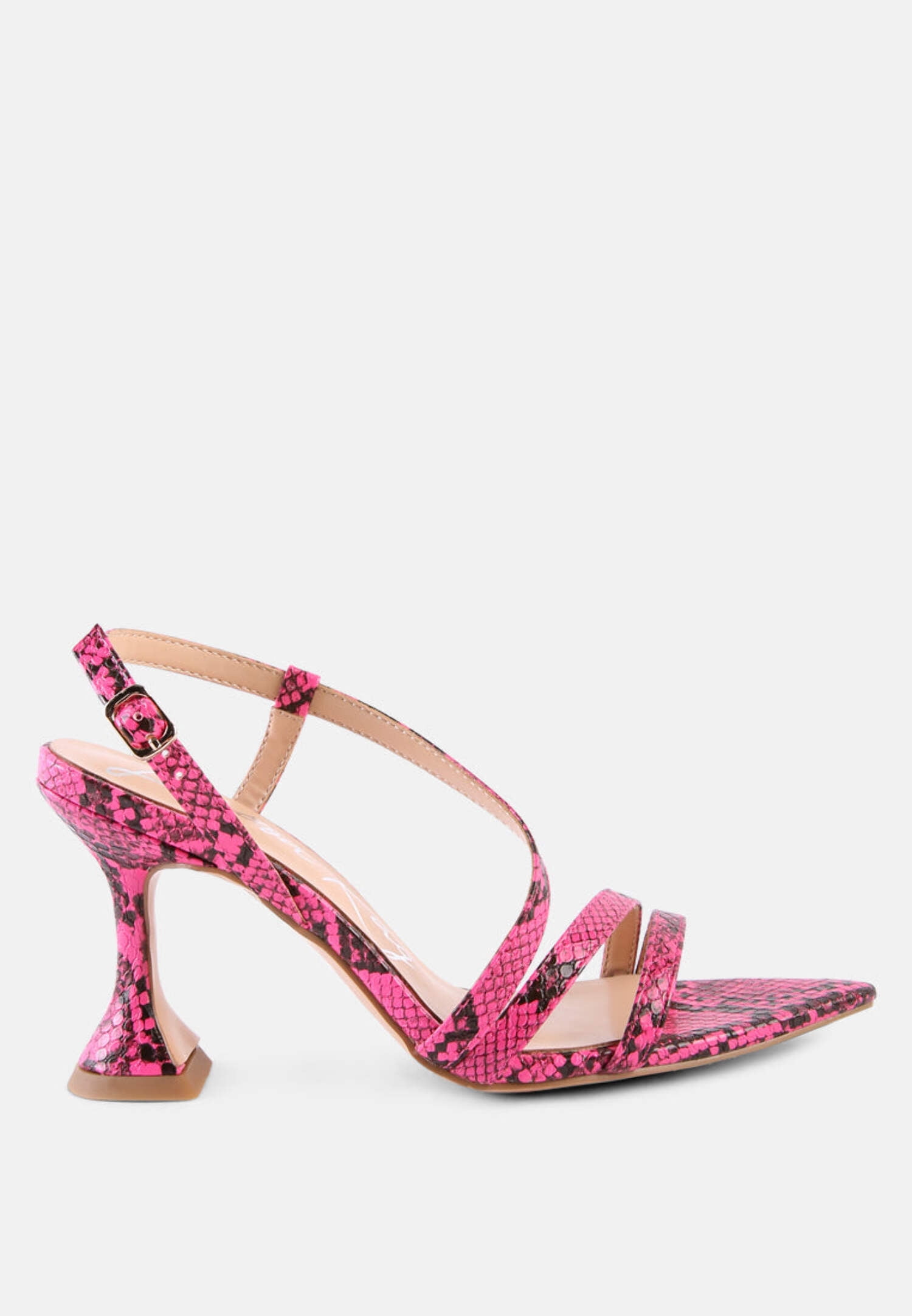Cherry Tart Snake Print Spool Heel Sandals - Walmart.com