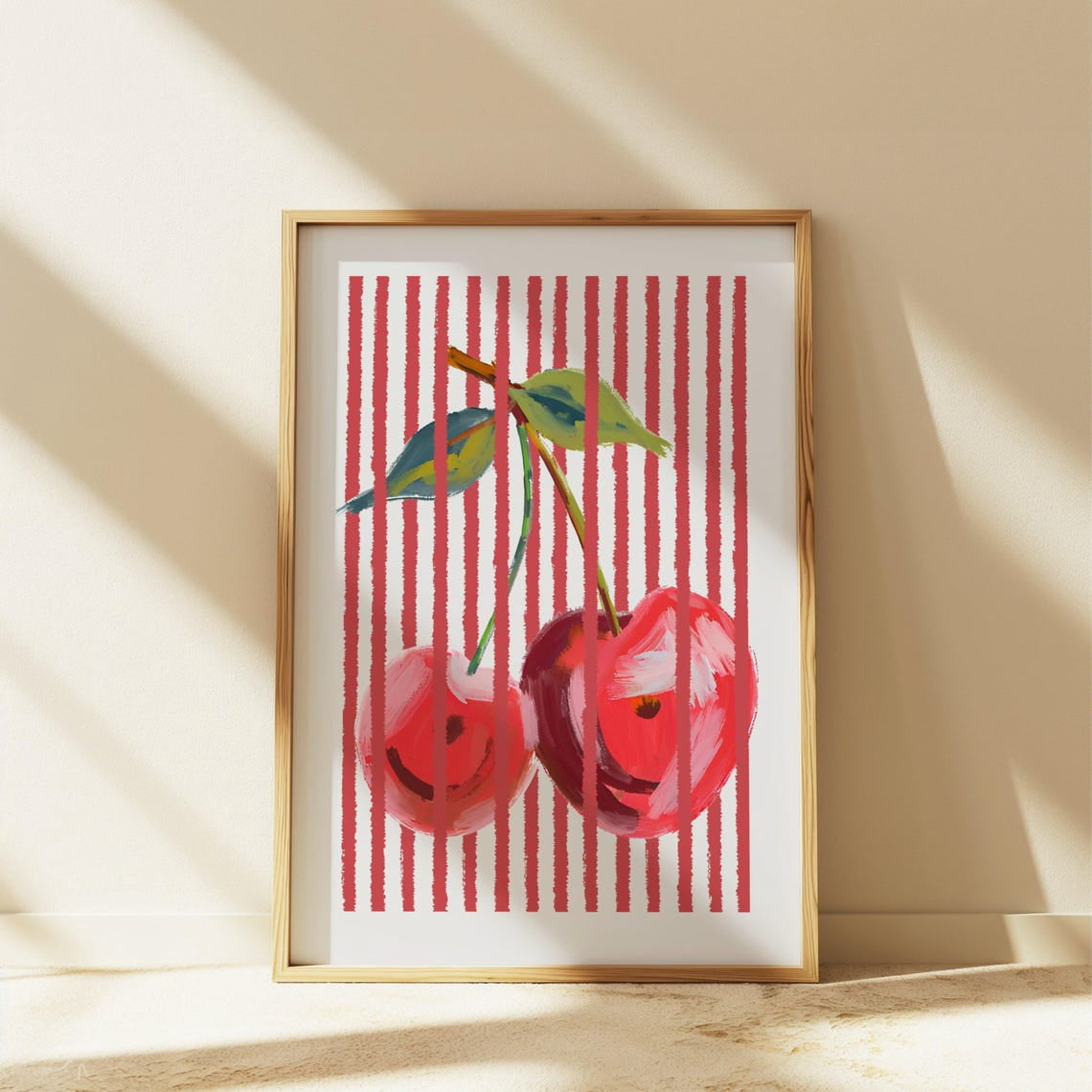 Cherry-Themed Wall Art - Retro Cherry Print For Vintage Kitchen, Bar ...