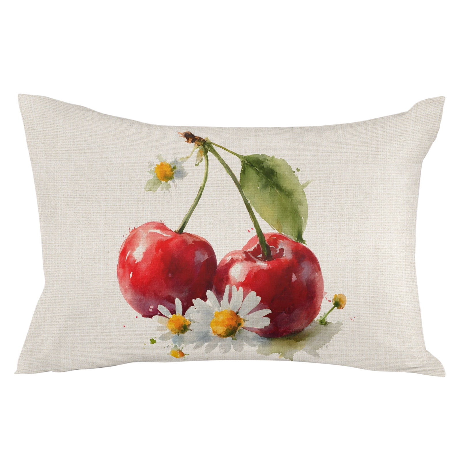 Cherry Throw Pillow Cover 20 x 36 Inch Decorative Pillow Cover Fruits ...