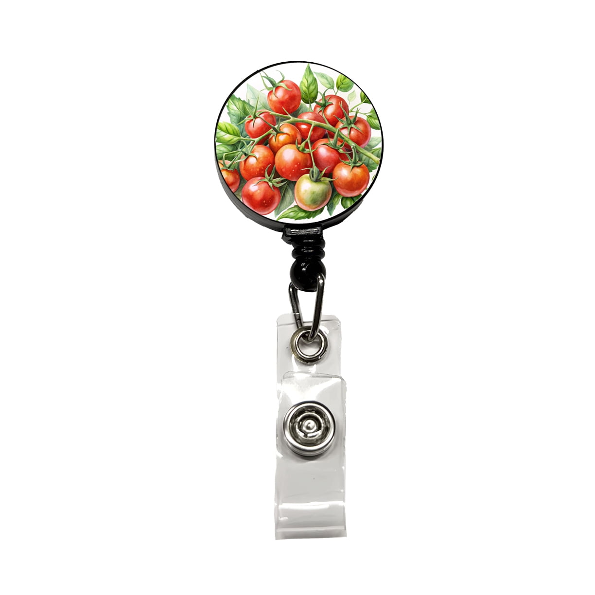 Cherry Tomatoes On The Vine Watercolor Retractable Reel ID Badge Key ...