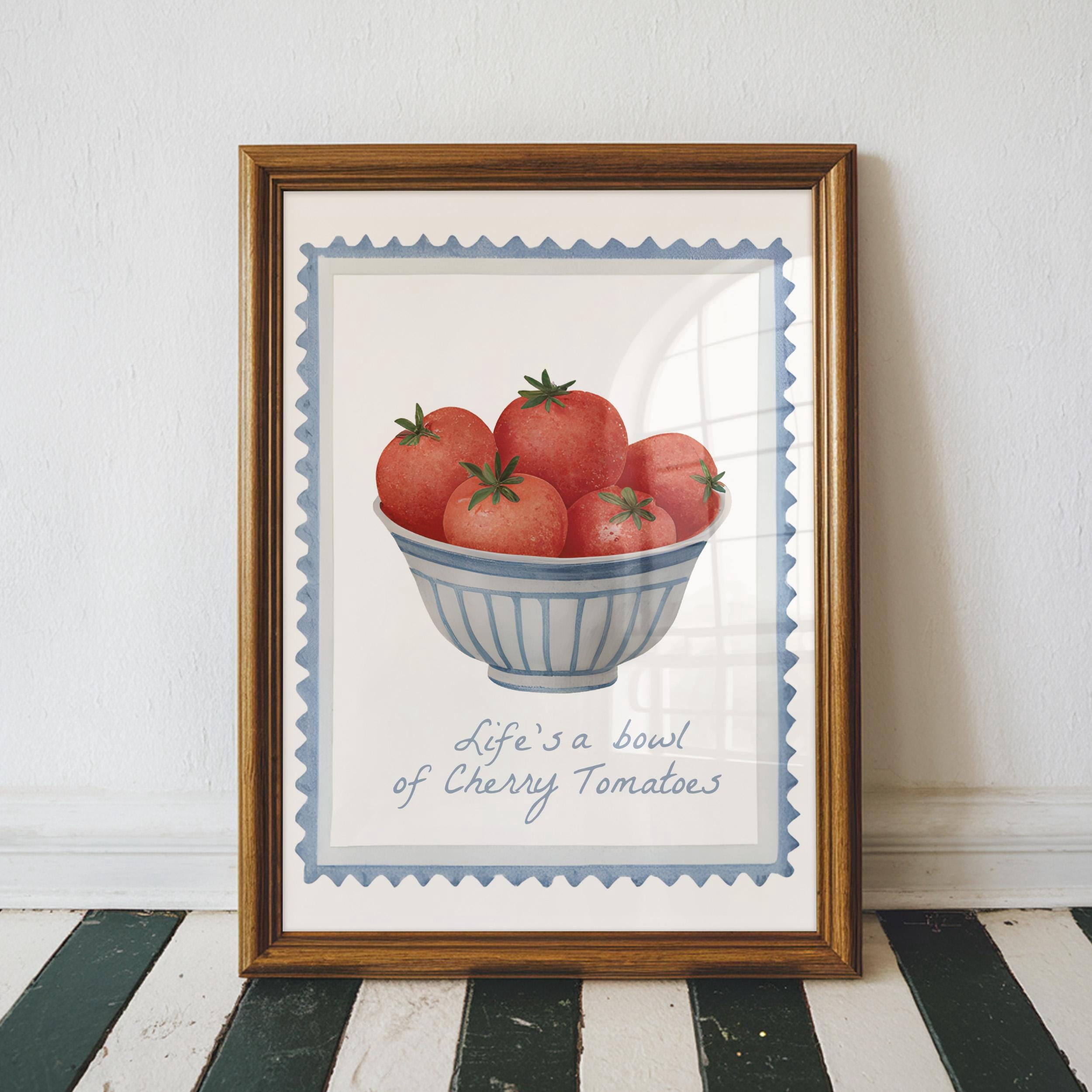 Cherry Tomatoes Print Kitchen Wall Art Decor Typography Print Italian ...