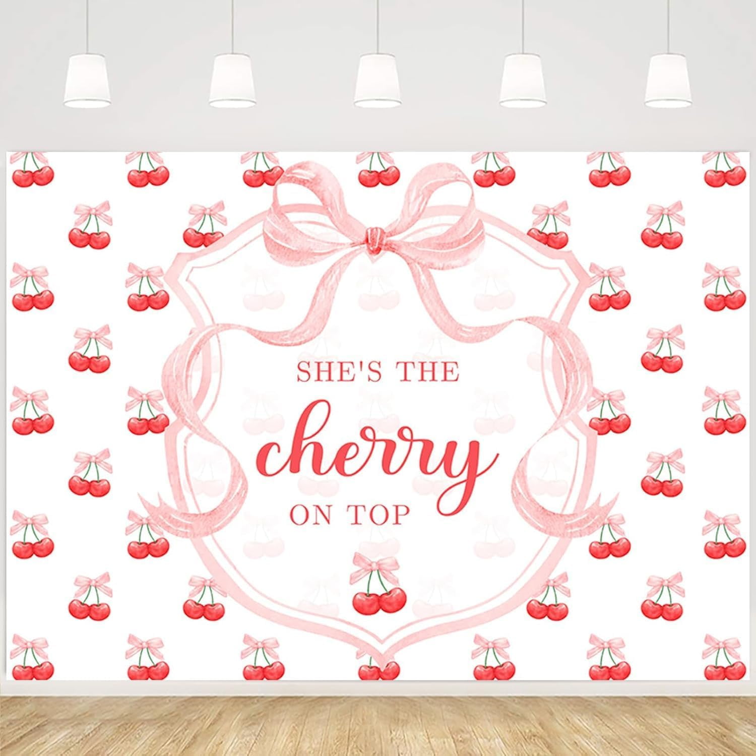 She's The Cherry on Top Baby Shower Backdrop for Girl Cherry Theme ...