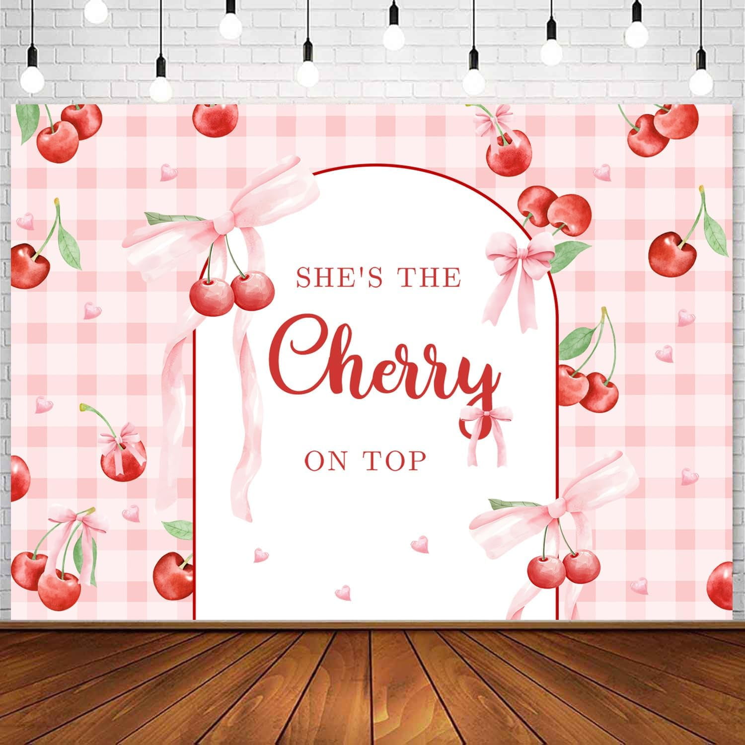 She's The Cherry on Top Backdrop for Girl Baby Shower Birthday Party ...