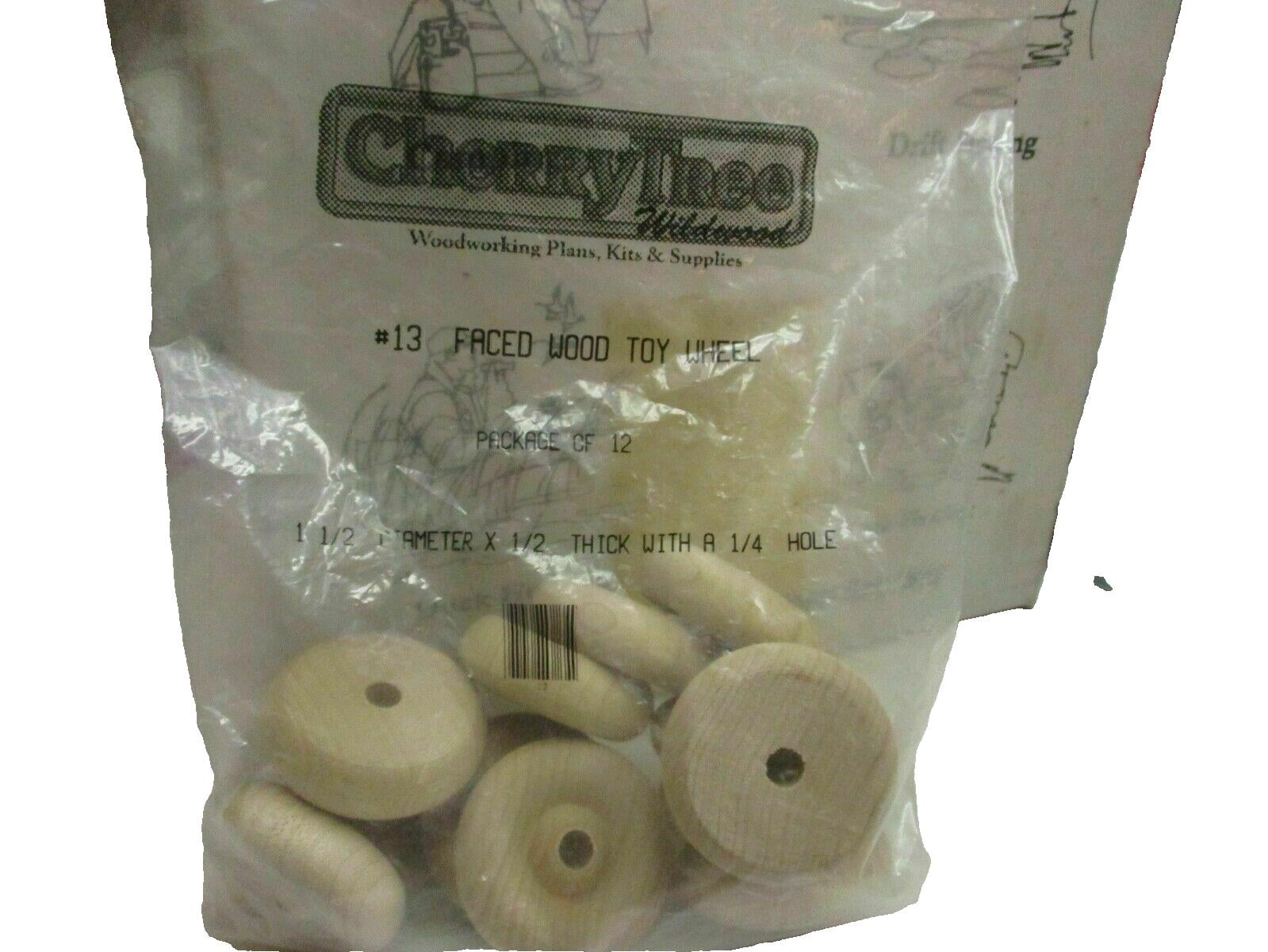 Cherry Tree 1 1/2" Solid Wood Wheels 12 Pack - Walmart.com