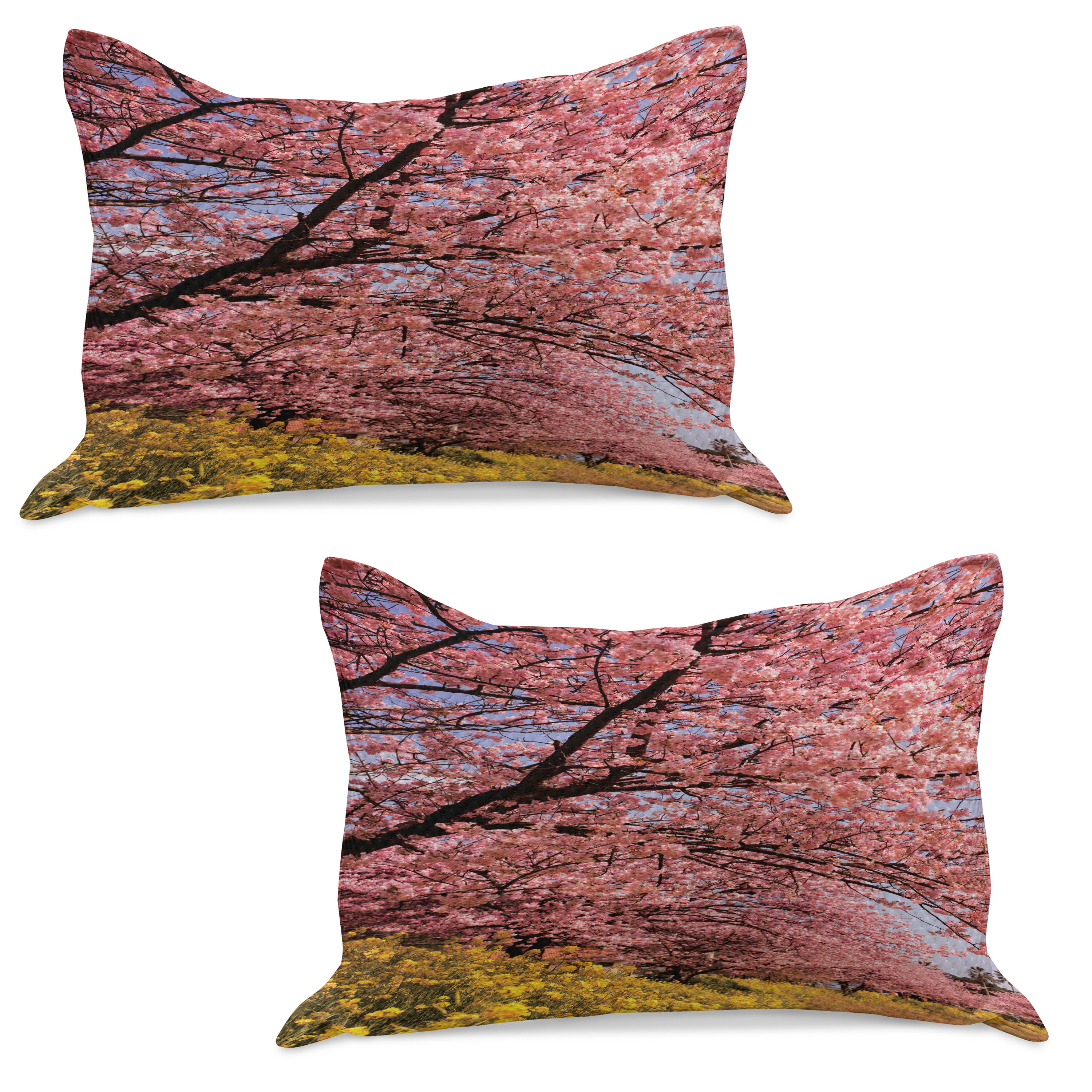 Cherry Tree Knitted Quilt Pillowcover Set of 2, Blossoms Sakura ...
