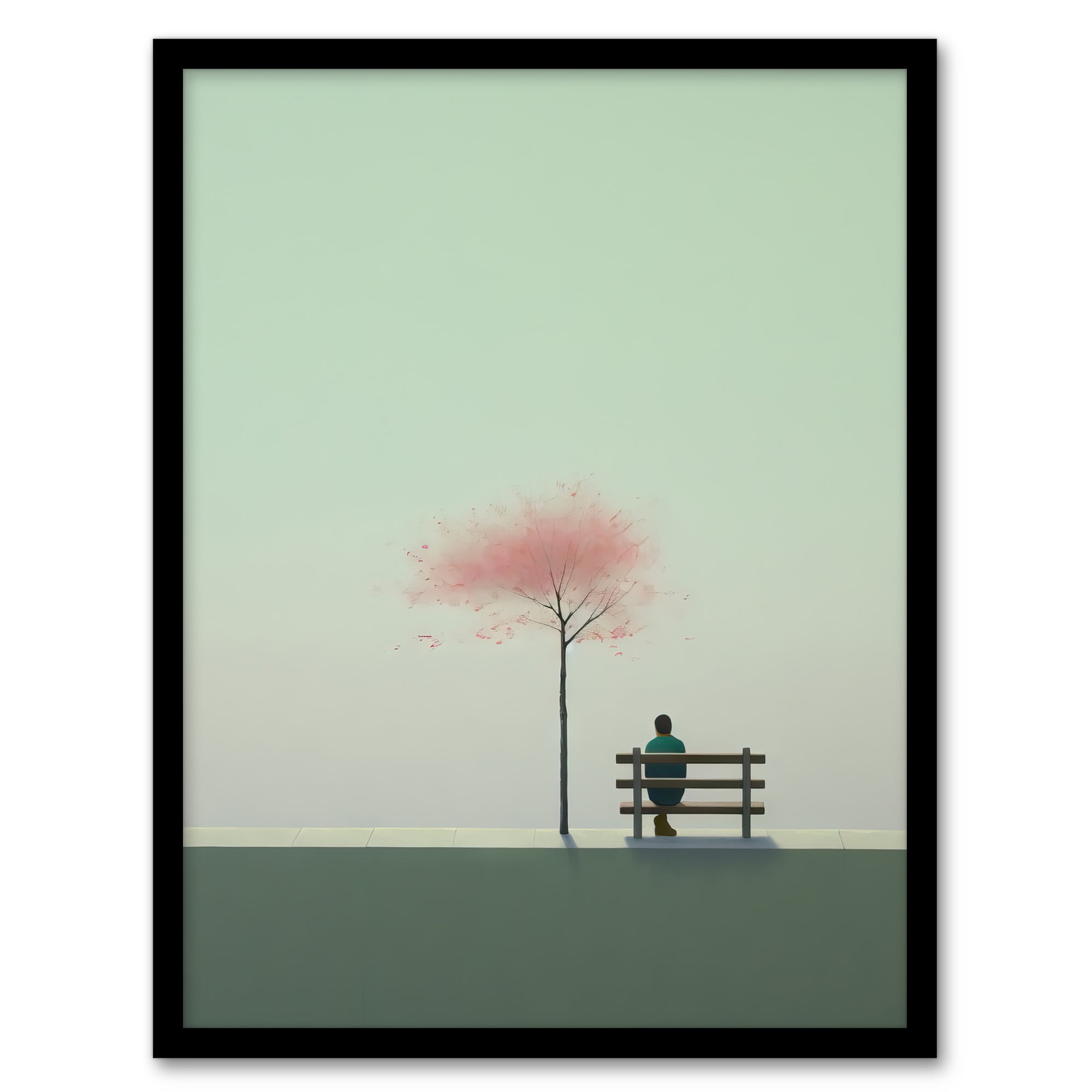 Cherry Tree Park By Amy Denver Minimalist Soft Pastel Grey Pale Green ...