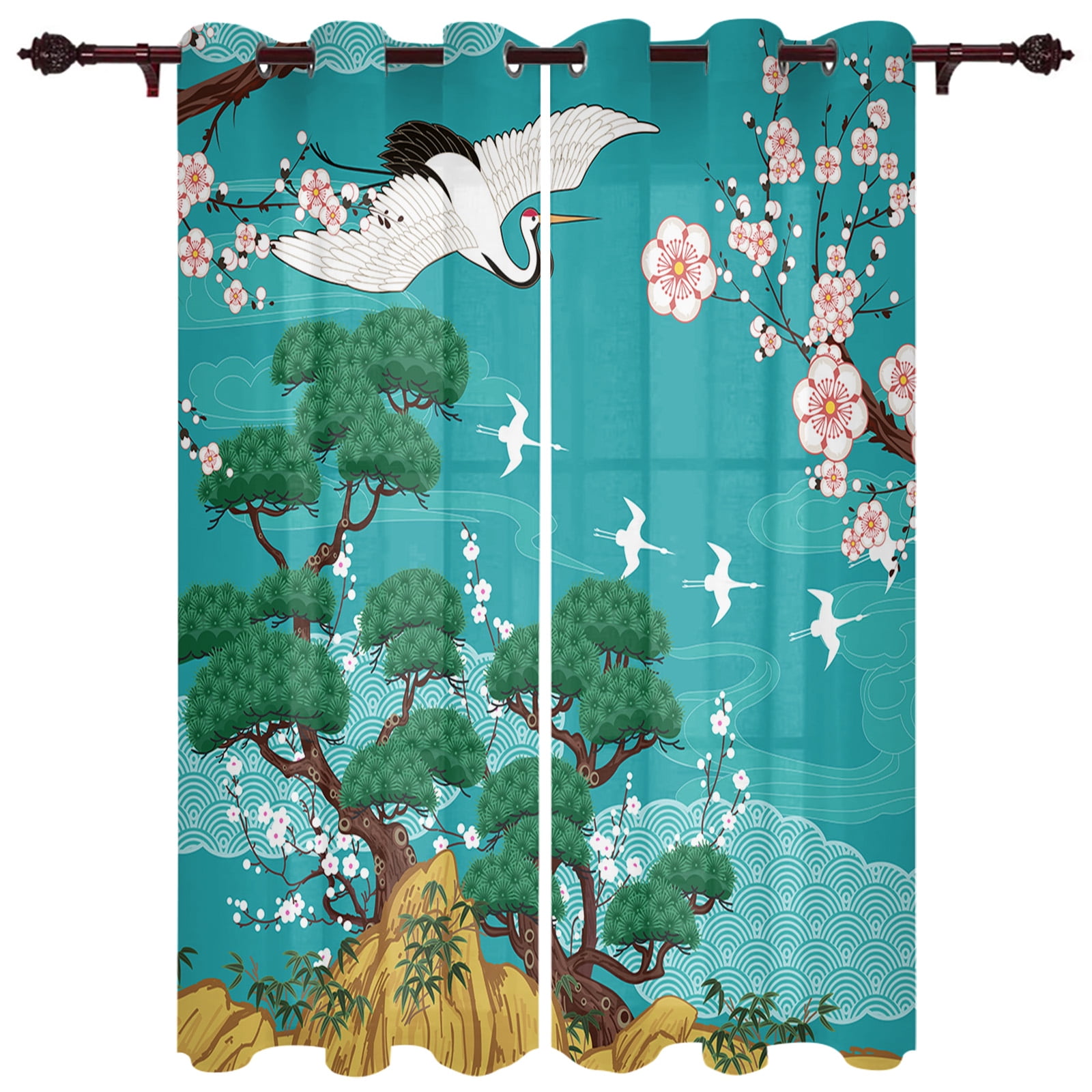 Cherry Tree Park Curtains for Living Room Window Curtain for Bedroom ...