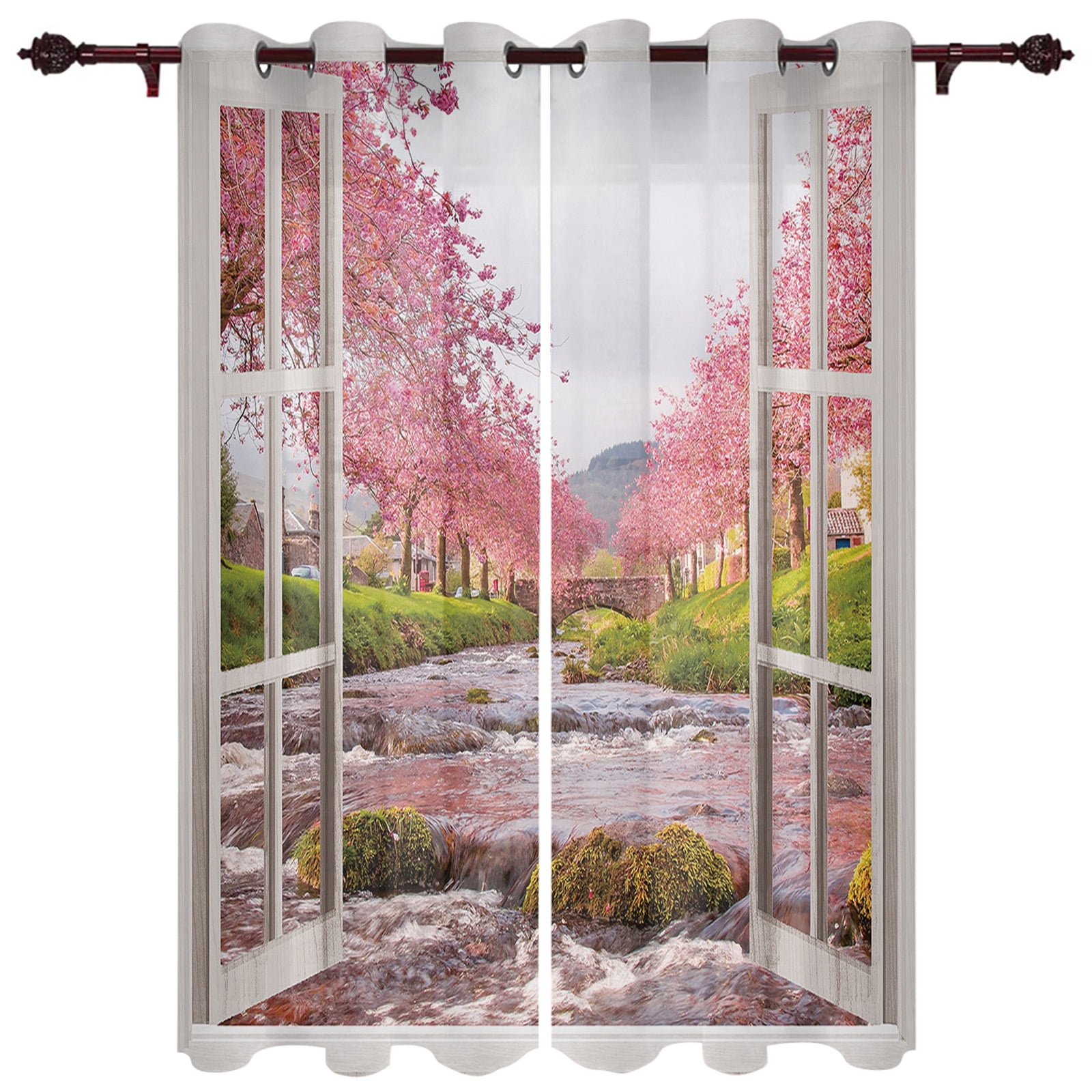 Cherry Tree Park Curtains for Living Room Window Curtain for Bedroom ...