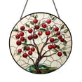 Cherry Tree Stained Glass Style Suncatcher Window Hanging, Red Fruit ...
