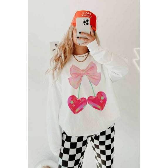 Cherry Valentine Sweatshirt Disco Love Era - Walmart.com