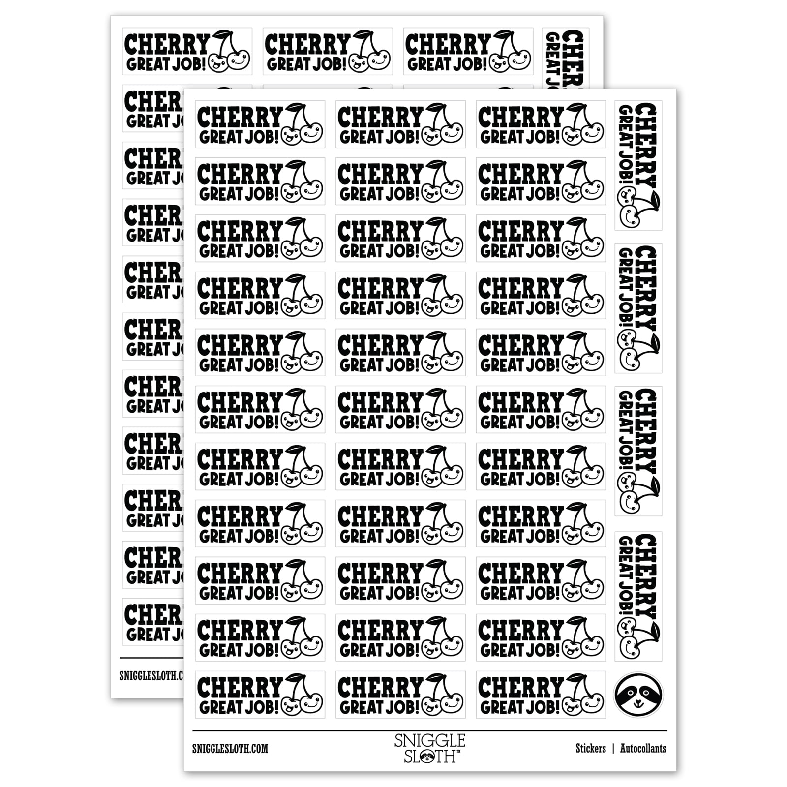 Cherry Very Great Job Cherries Teacher Student School Sticker Set ...