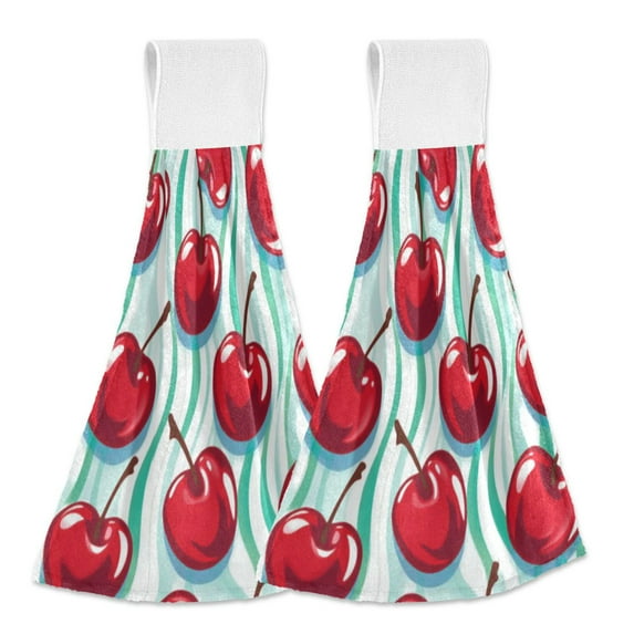 Cherry Waves Hand Towels 2 Pack Quick Drying Home Storage Kitchen Towel ...