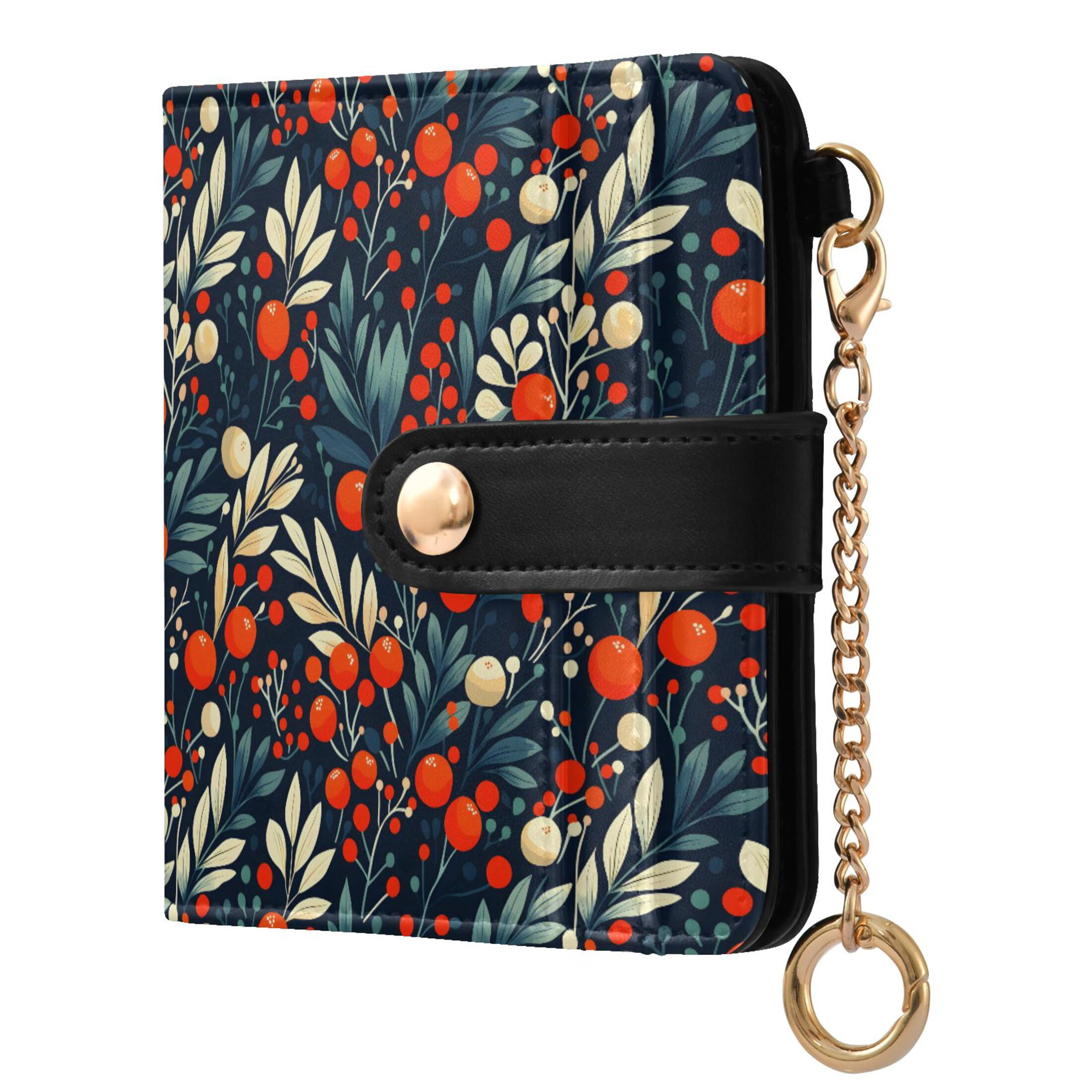 Cherry White Red Small Wallet for Women RFID Blocking Bifold PU Leather ...