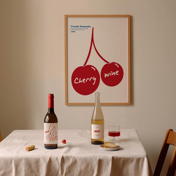 Cherry Wine Music Lyric Wall Art Print, Unframed Paper Poster 24x36in ...
