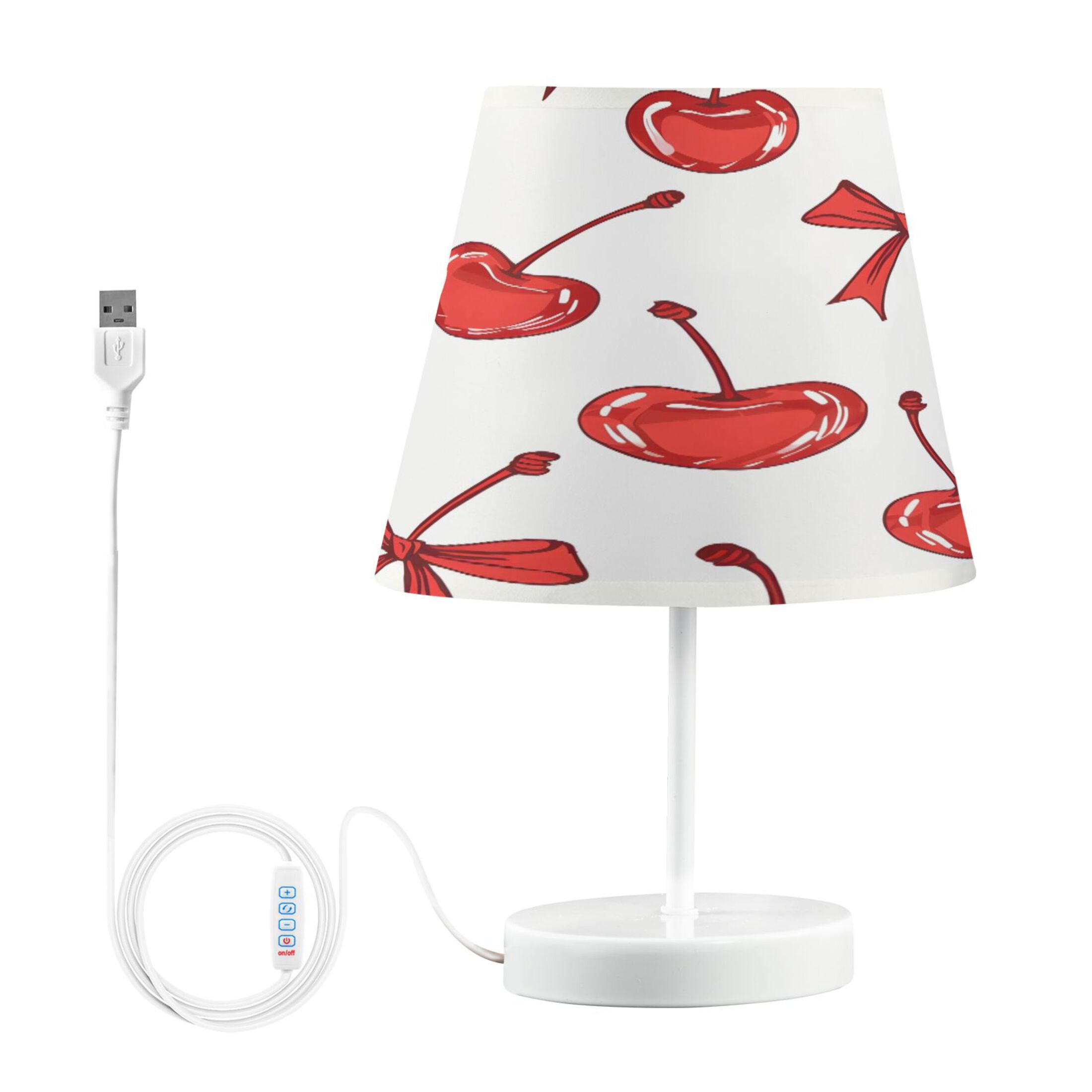 Cherry and Bow Desk Lamp LED Table Nightstand Lamps with 3 Color ...