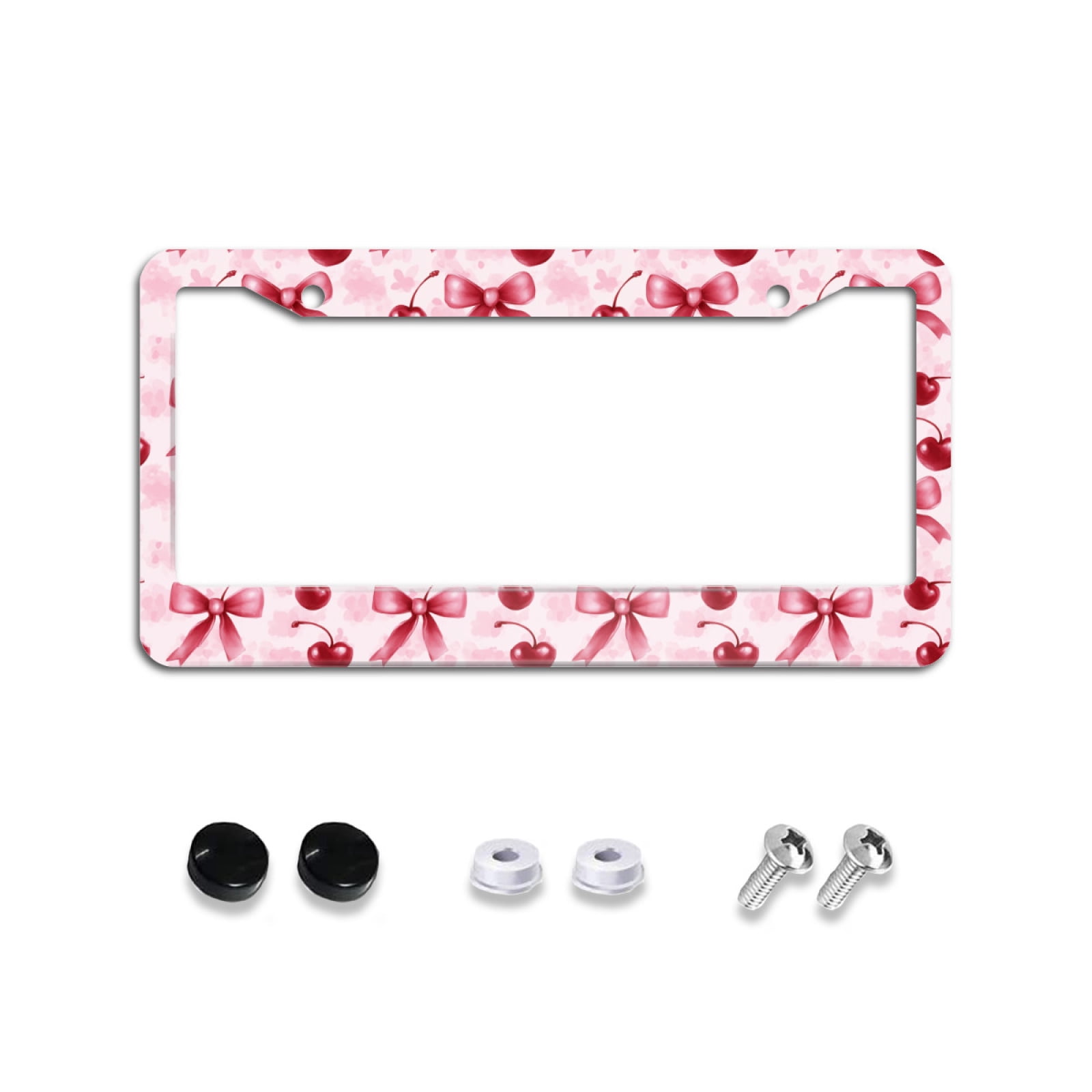 Cherry and Bow License Plate Frames for Women Men Car Plate Holder ...