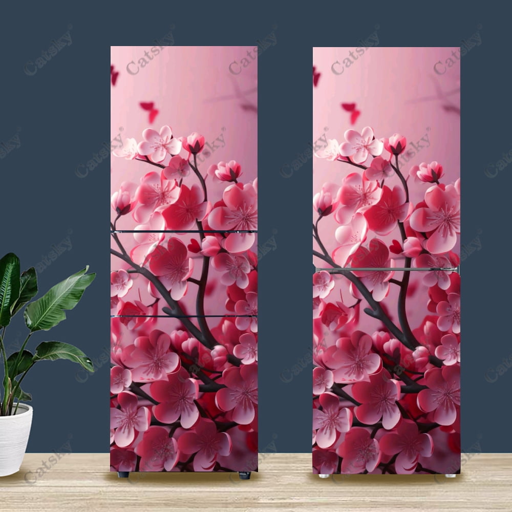 Cherry blossoms Refrigerator Stickers Home r Kitchen Murals DIY Wall ...