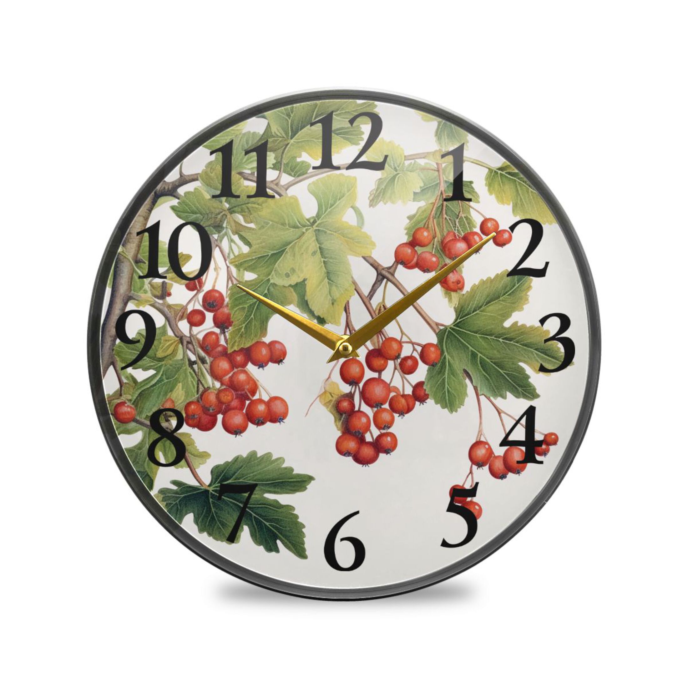 Cherry on Trees Wall Clocks Battery Operated 11.9 Inch Round Clock ...