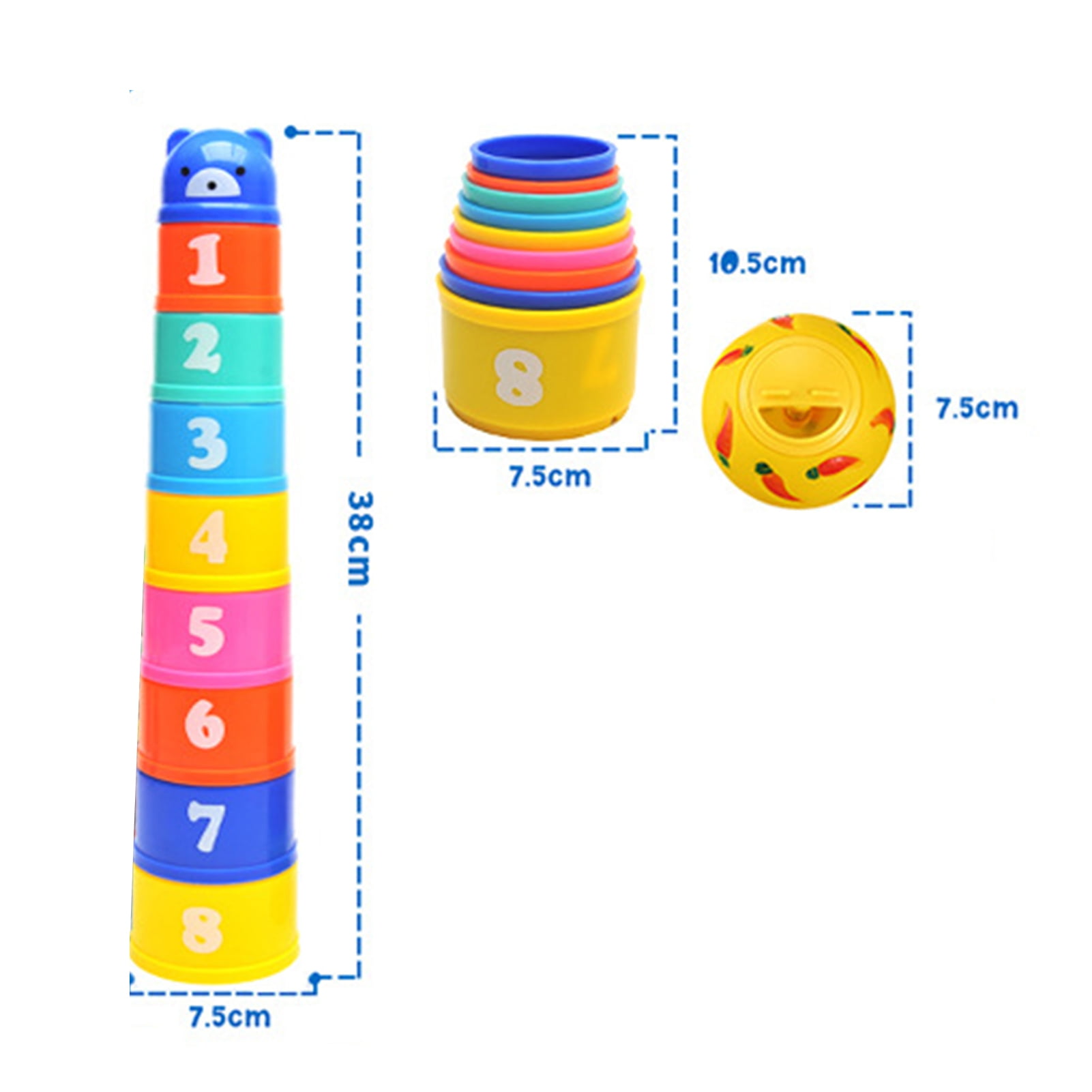 CherryHome Rabbit Toys Stacking Cups for Small Pets Durable Safe Bunny ...