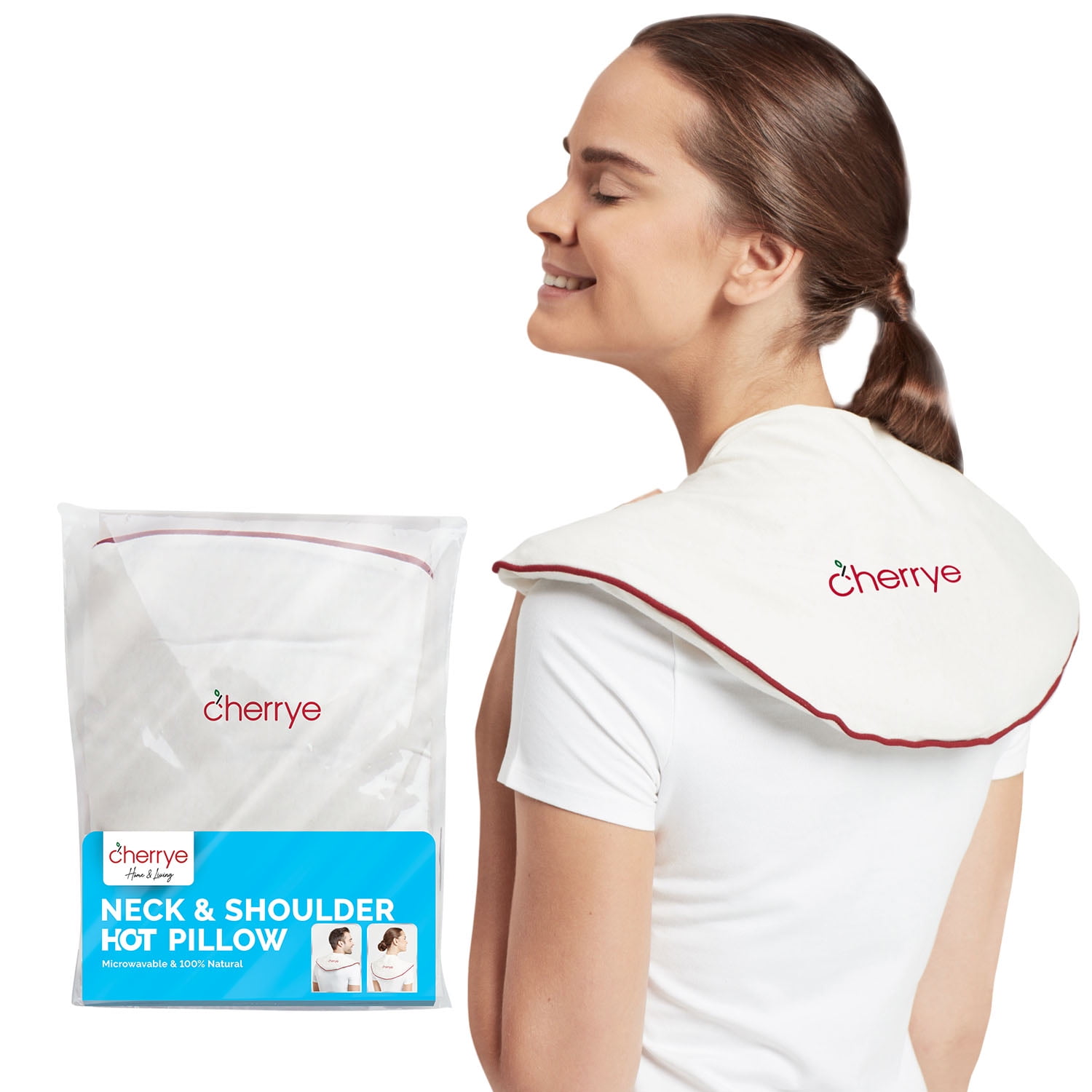Cherrye Shoulder Neck Pillow Filled with Rye - Microwavable - Heat Pack ...