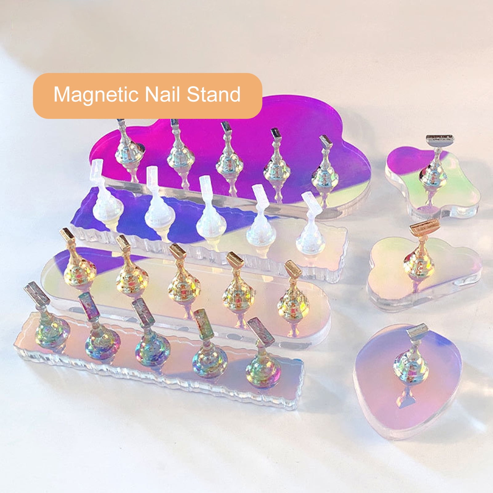 Cherryhome 1 Set Magnetic Nail Stand Sparkling Vibrant Color Smooth ...