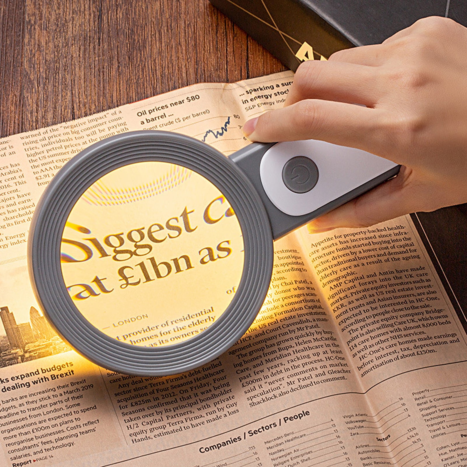 Cherryhome Magnifying Glass with Light,30X High Power Jumbo Lighted ...