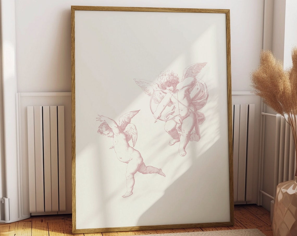 Cherubs Art Print, Coquette Room Decor, Soft Girl Aesthetic, Trending, Cherub, Coquette, Angelic ...