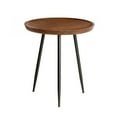 Chervey Natural End Top Side Table for Living Room - Mango Wood & Iron in Walnut & Black Legs ...