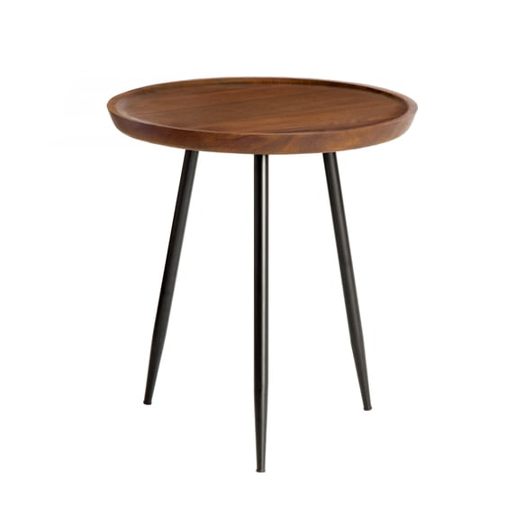 Chervey Natural End Top Side Table for Living Room - Mango Wood & Iron ...