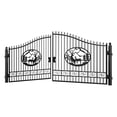 Chery Industrial 19.4Ft Dual Swing Iron Gate With Posts, Deer Design ...