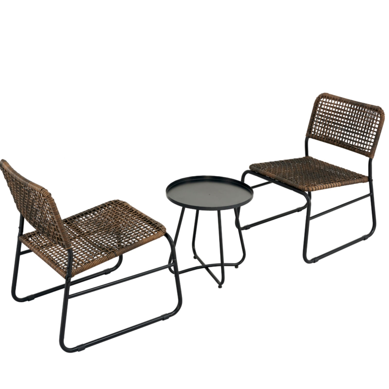 Chery Industrial 3 Piece Rattan Steel Frame and Modern Round Table ...