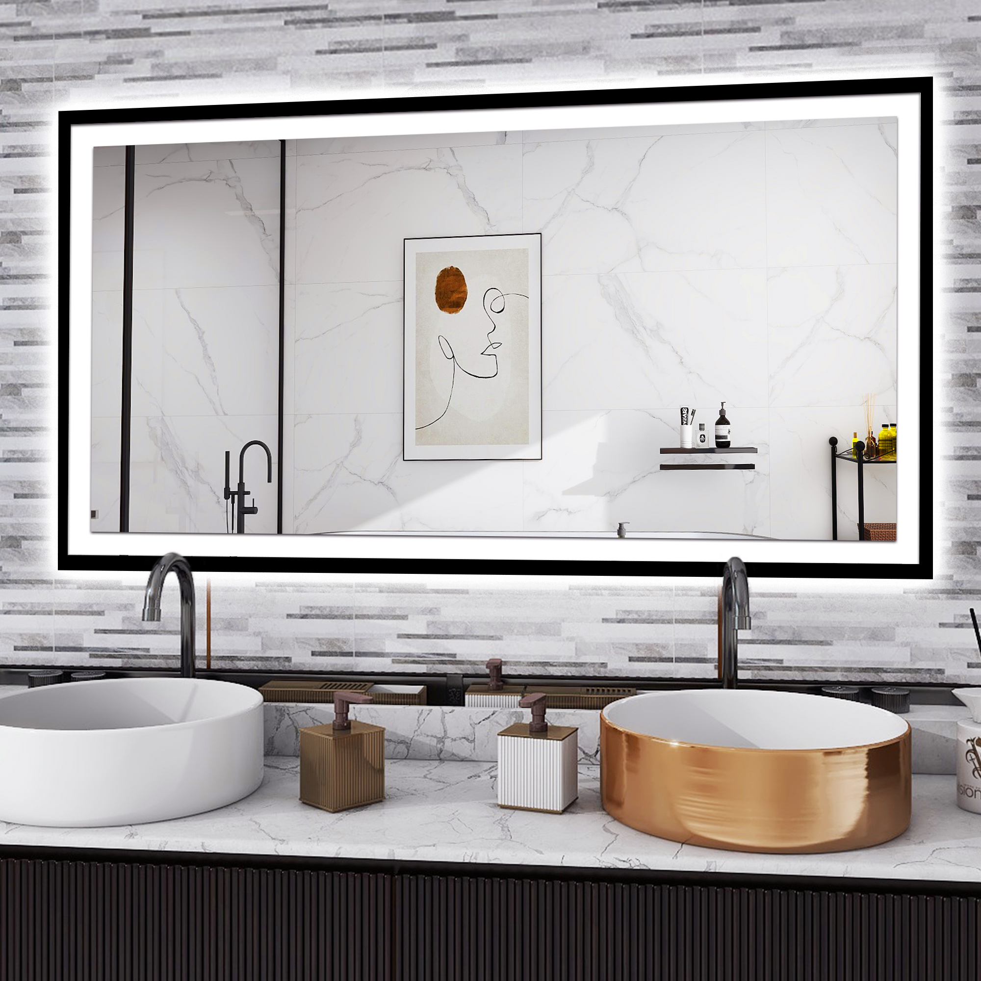 Dainolite 22W Oval Mirror, Backlit 35x28 Inch - Silver - Walmart.com