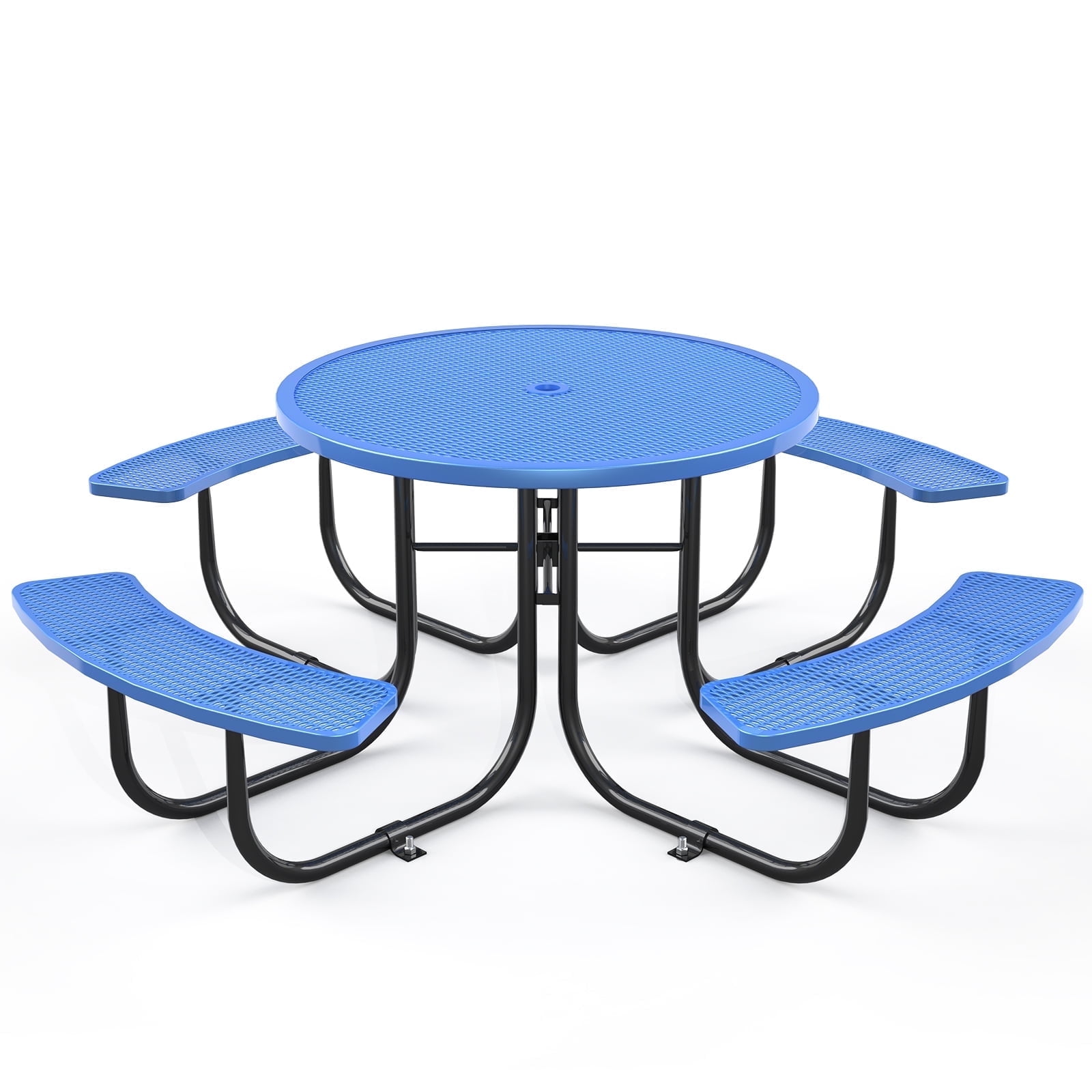 Chery Industrial Heavy-Duty Picnic Table 46inch Round Table Bench Set ...