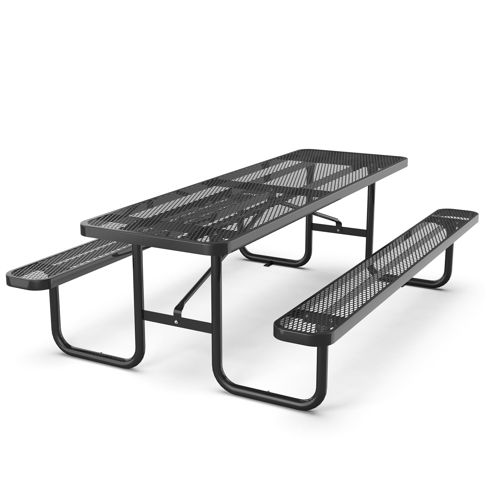 Chery Industrial 70.08 in Rectangular Steel Picnic Table with Fixing ...