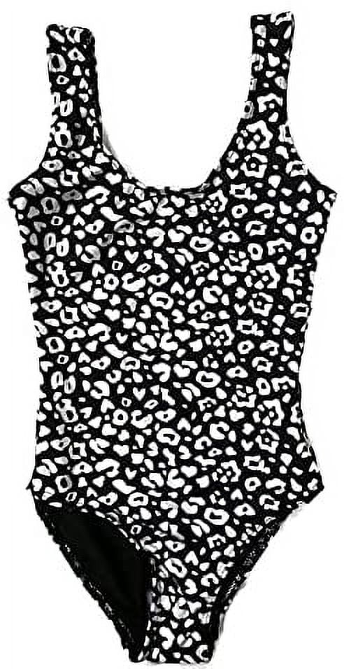 Cheryl Creations Kids One Piece Basic Camp Swimsuit (Black Cheetah, 16 ...