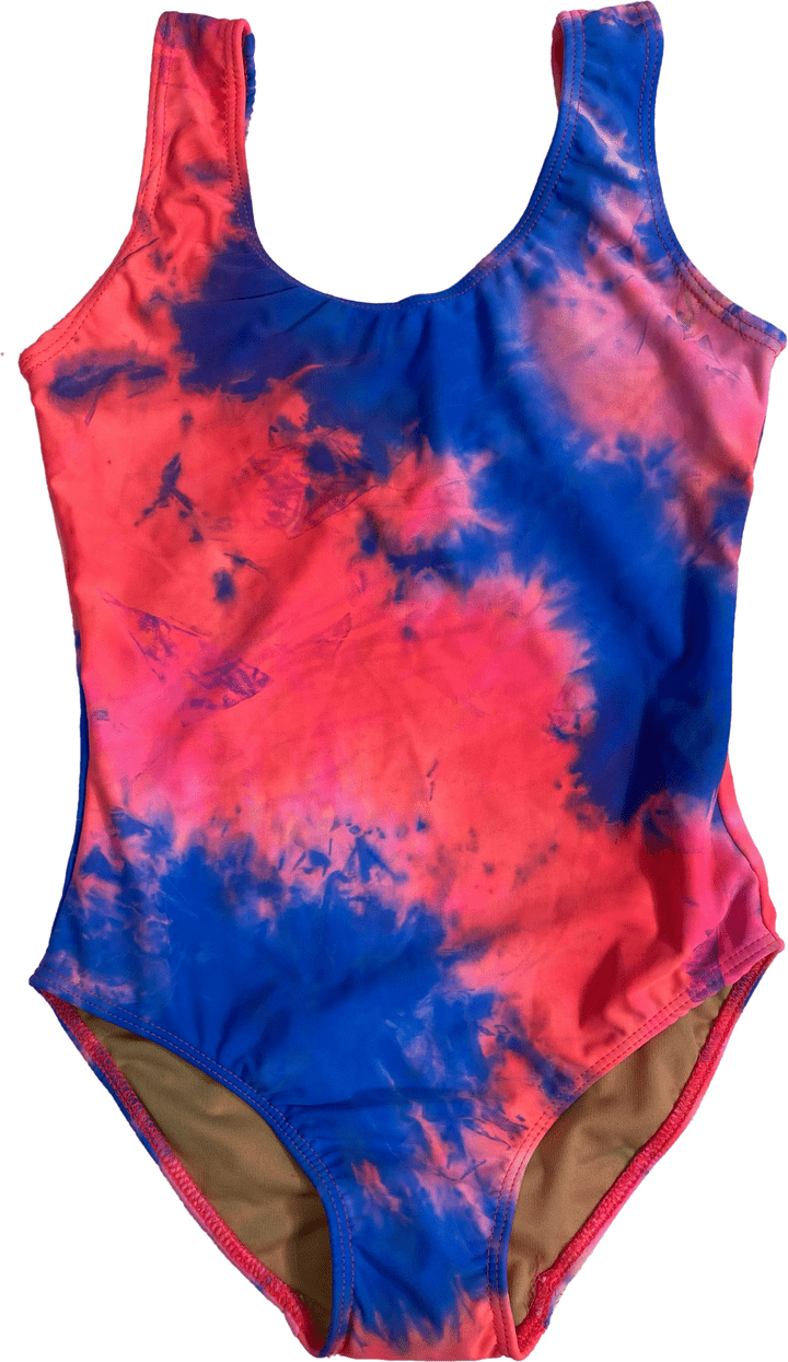 Cheryl Creations Kids One Piece Basic Camp Swimsuit (Purple/Blue Tie ...