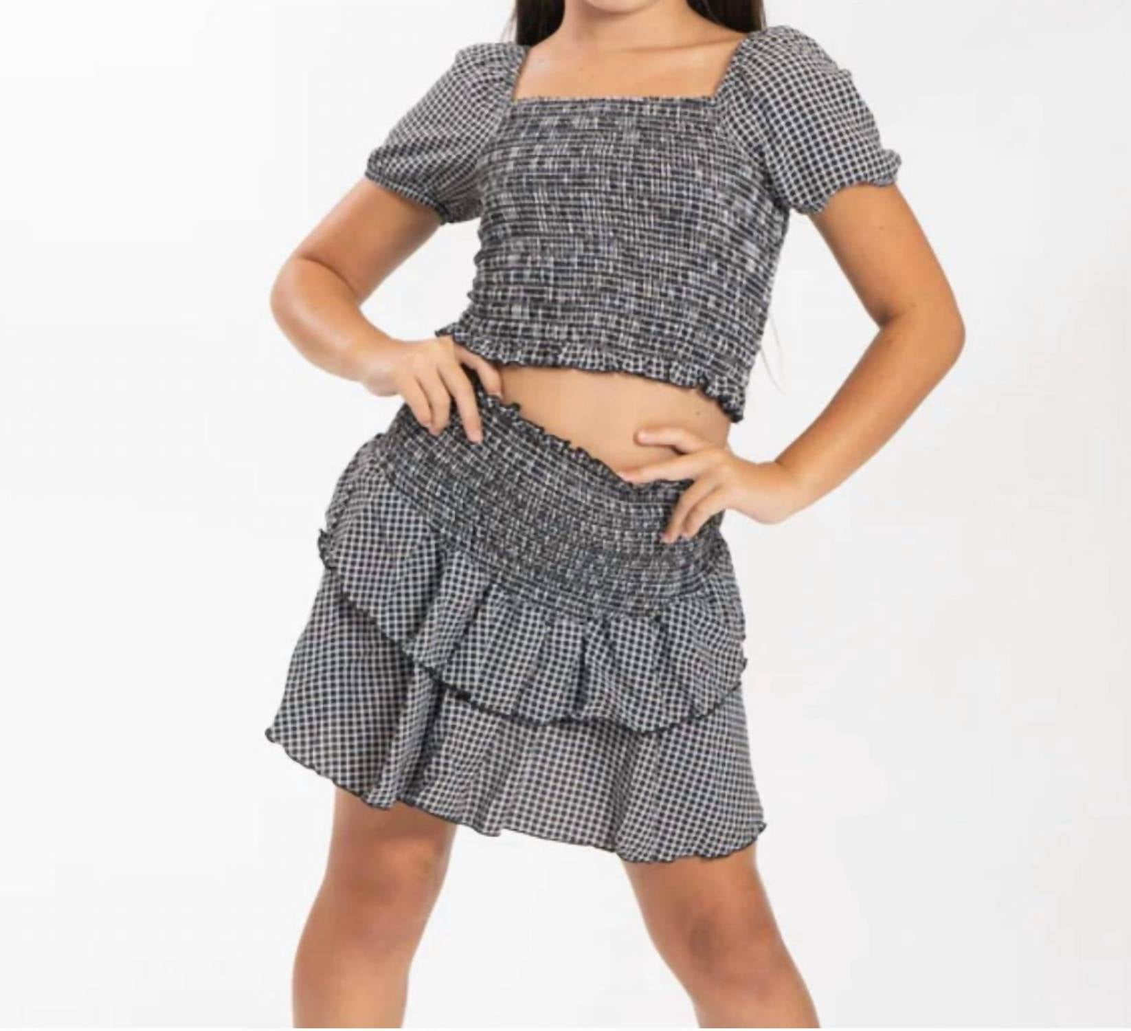 Cheryl Creations Tween Plaid Ruffle Skirt And Top Set - Walmart.com