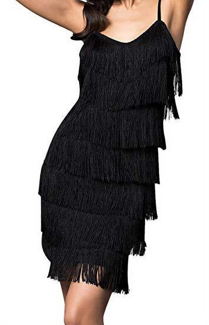 Cheryl Creations Women's Short All-Over Fringe Flapper Sleeveless ...
