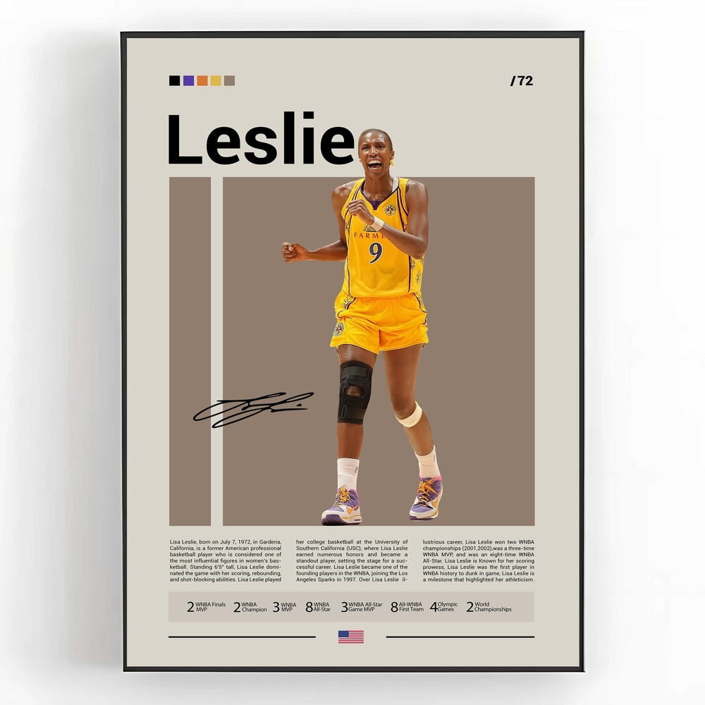 Cheryl Leslie Poster, LA basketball team Print, W Basketball Art ...