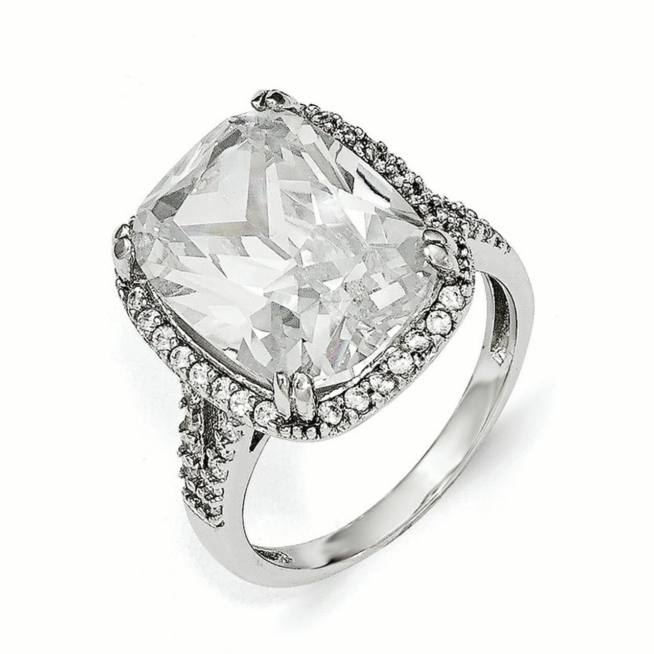 Cheryl M Sterling Silver CZ Square Ring - Walmart Business Supplies